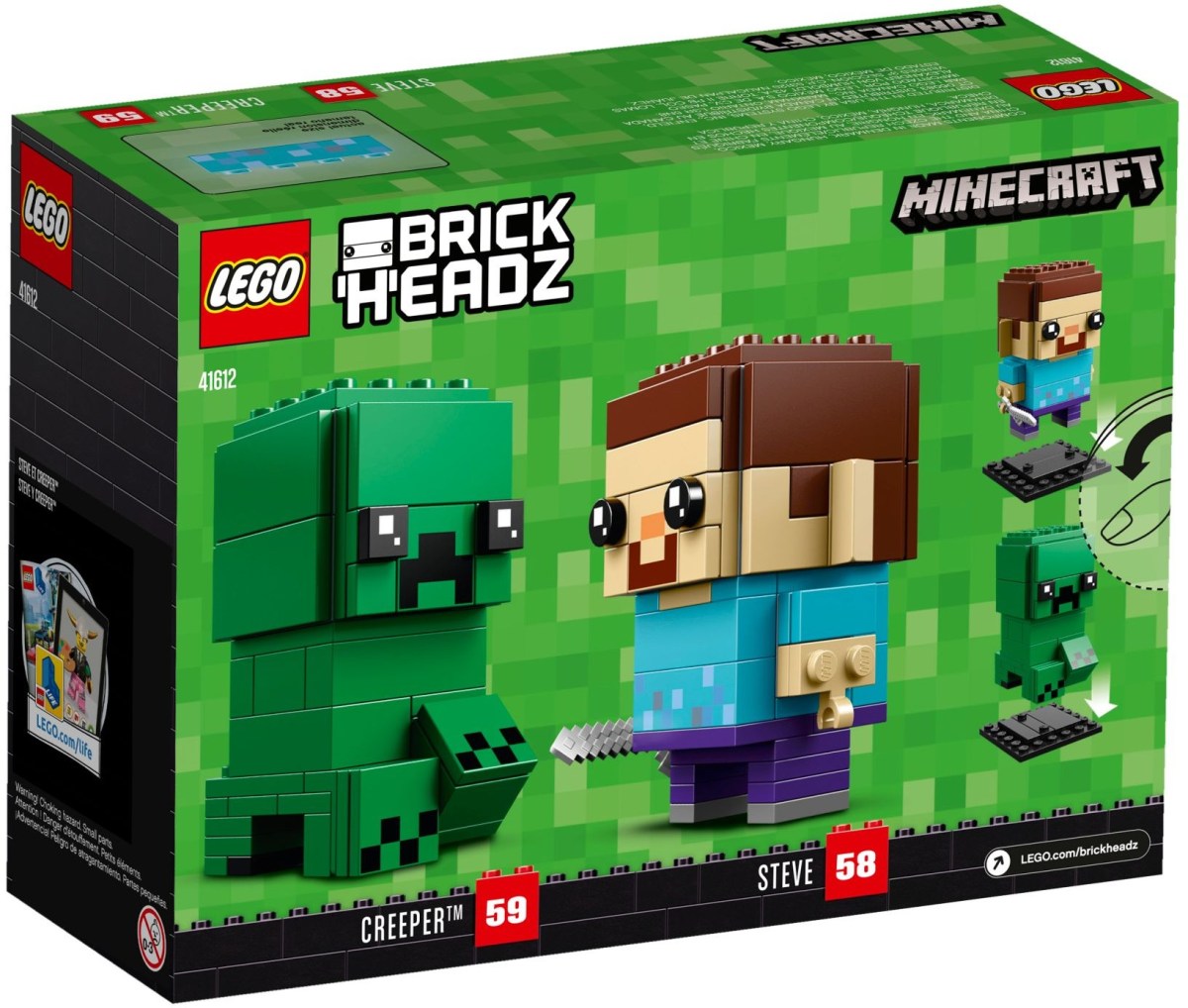 LEGO BrickHeadz Minecraft Steve and Creeper (41612) Revealed!