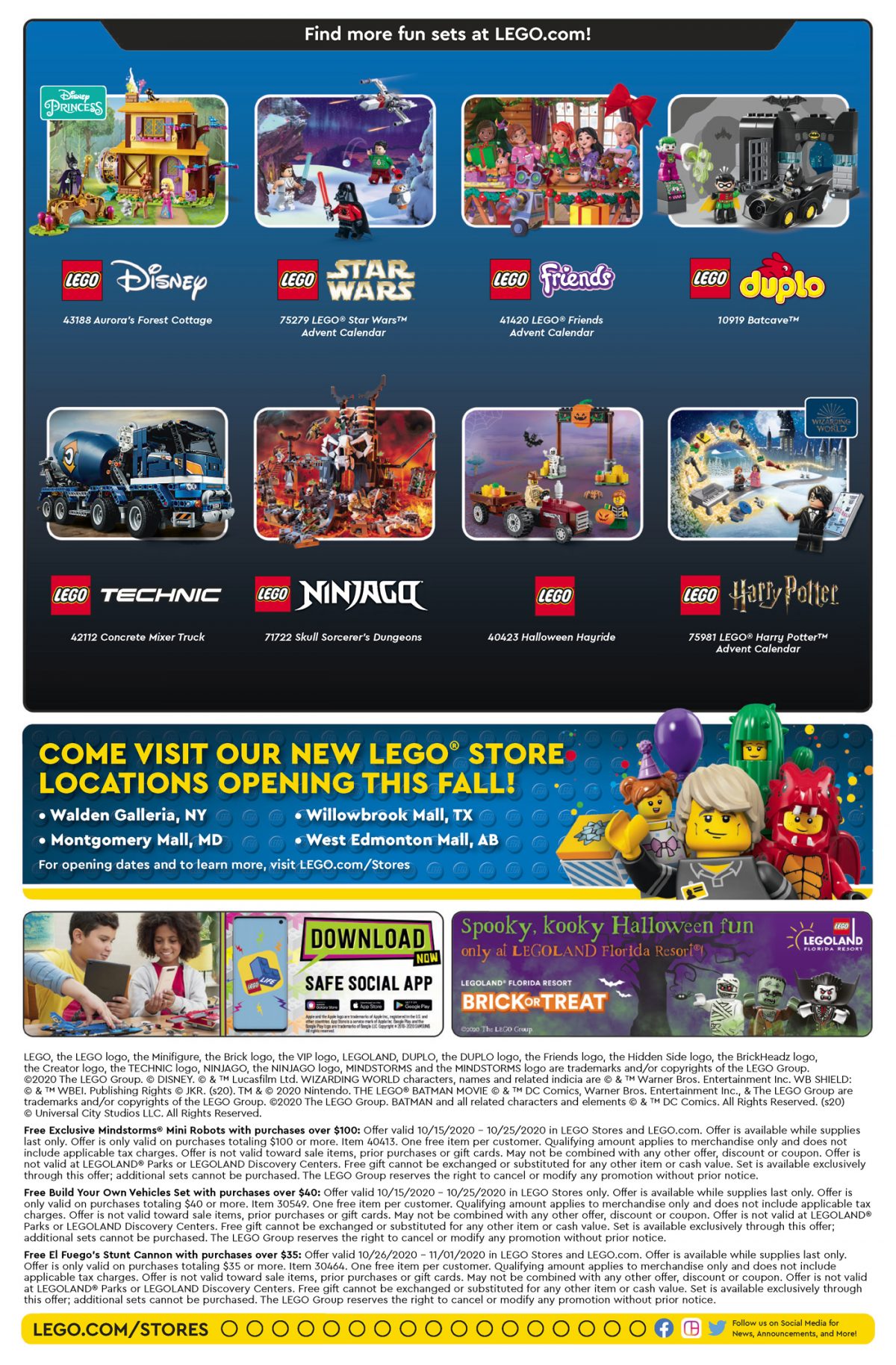 Check Out the LEGO Freebies in the October 2020 LEGO Store Calendar