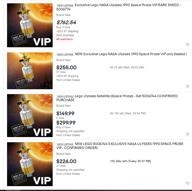 LEGO NASA Ulysses Space Probe VIP Reward Now Sold Out