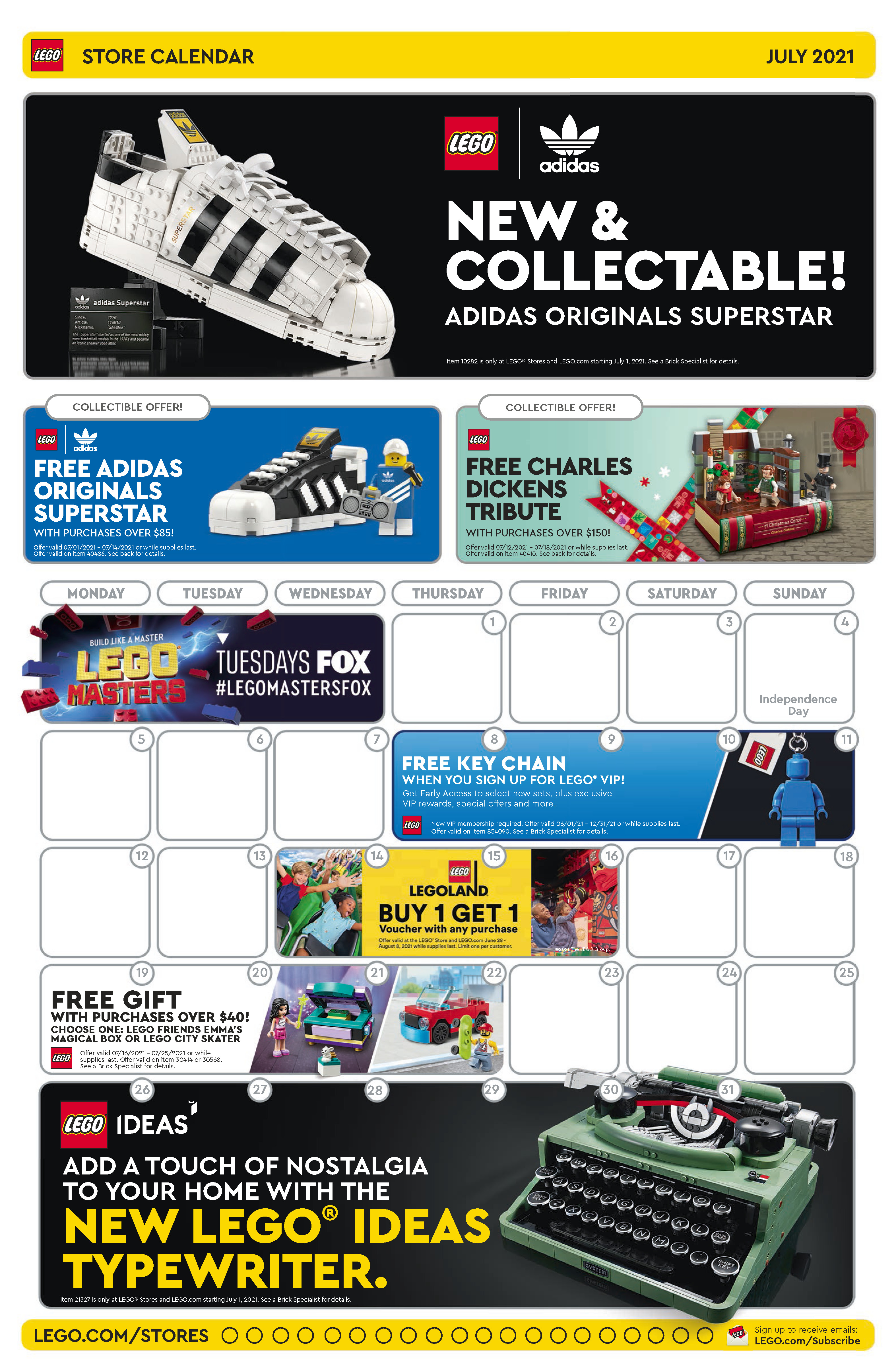 LEGO Store July 2021 Promotional Calendar Now Up